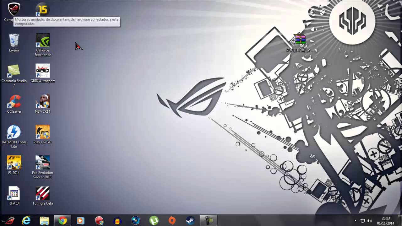 ROG THEME FOR WINDOWS 7 - YouTube