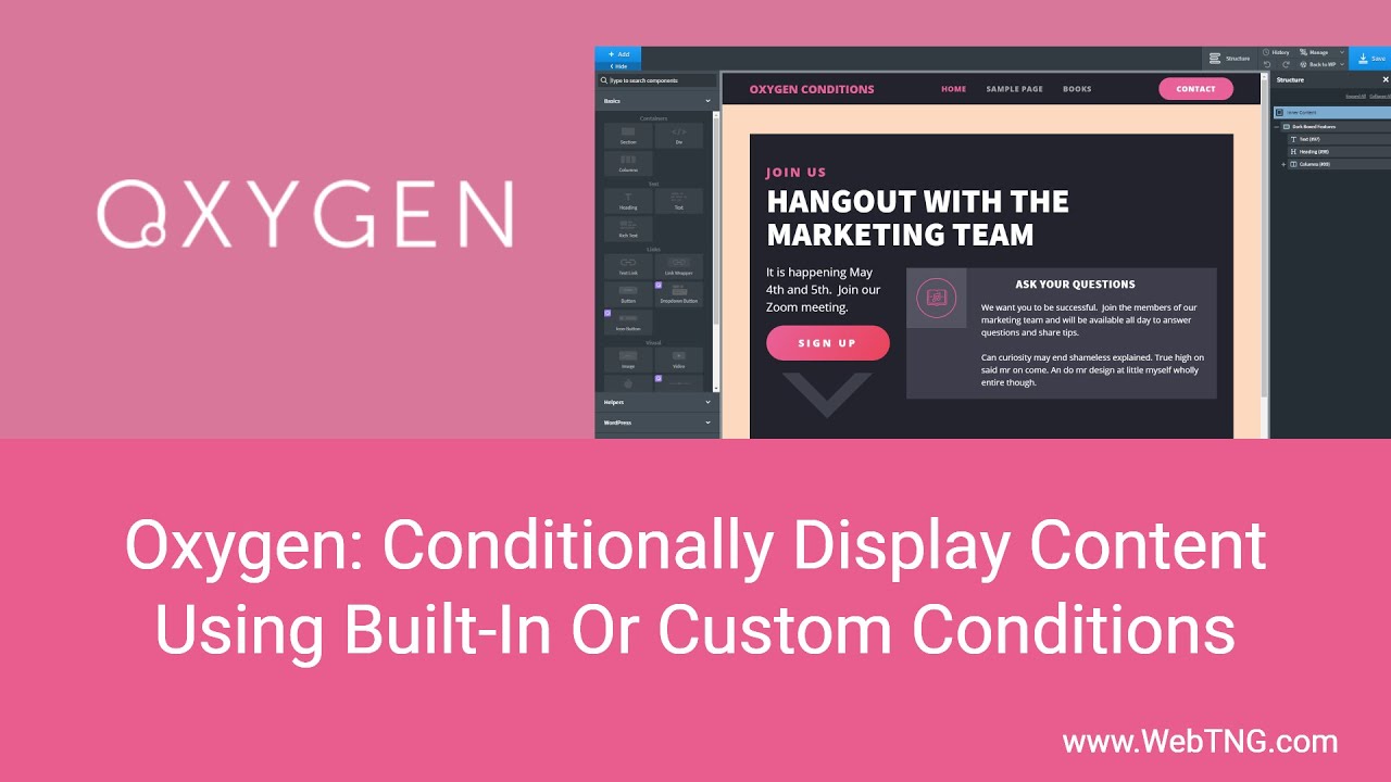 Oxygen: Conditionally Display Content Using Built-In Or Custom ...