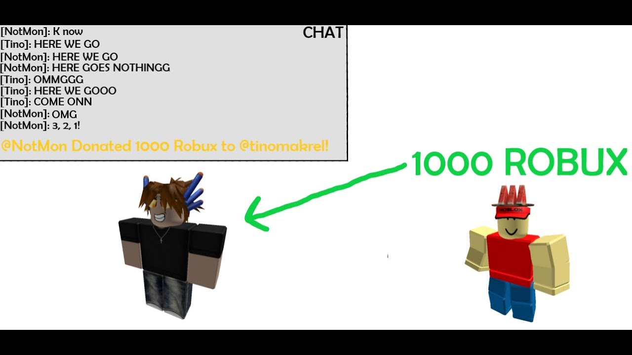 Donating 1000 Robux to my friend! [Roblox PLS DONATE] - YouTube