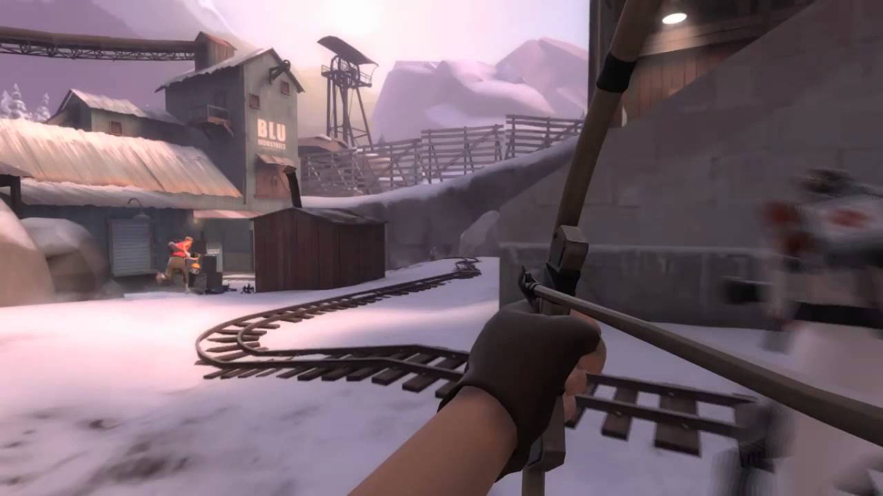 TF2: Sniper pins Engineer to the wall (Huntsman) - YouTube