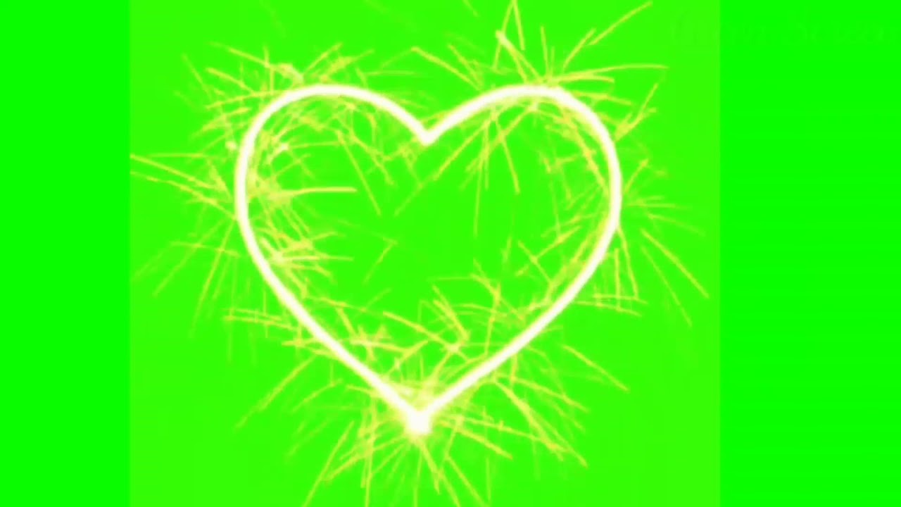 Green screen fire works heart - YouTube