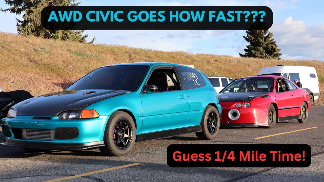 AWD TURBO CIVIC GOES HOW FAST?? FWD INTEGRA PUTTING IN WORK!! - YouTube