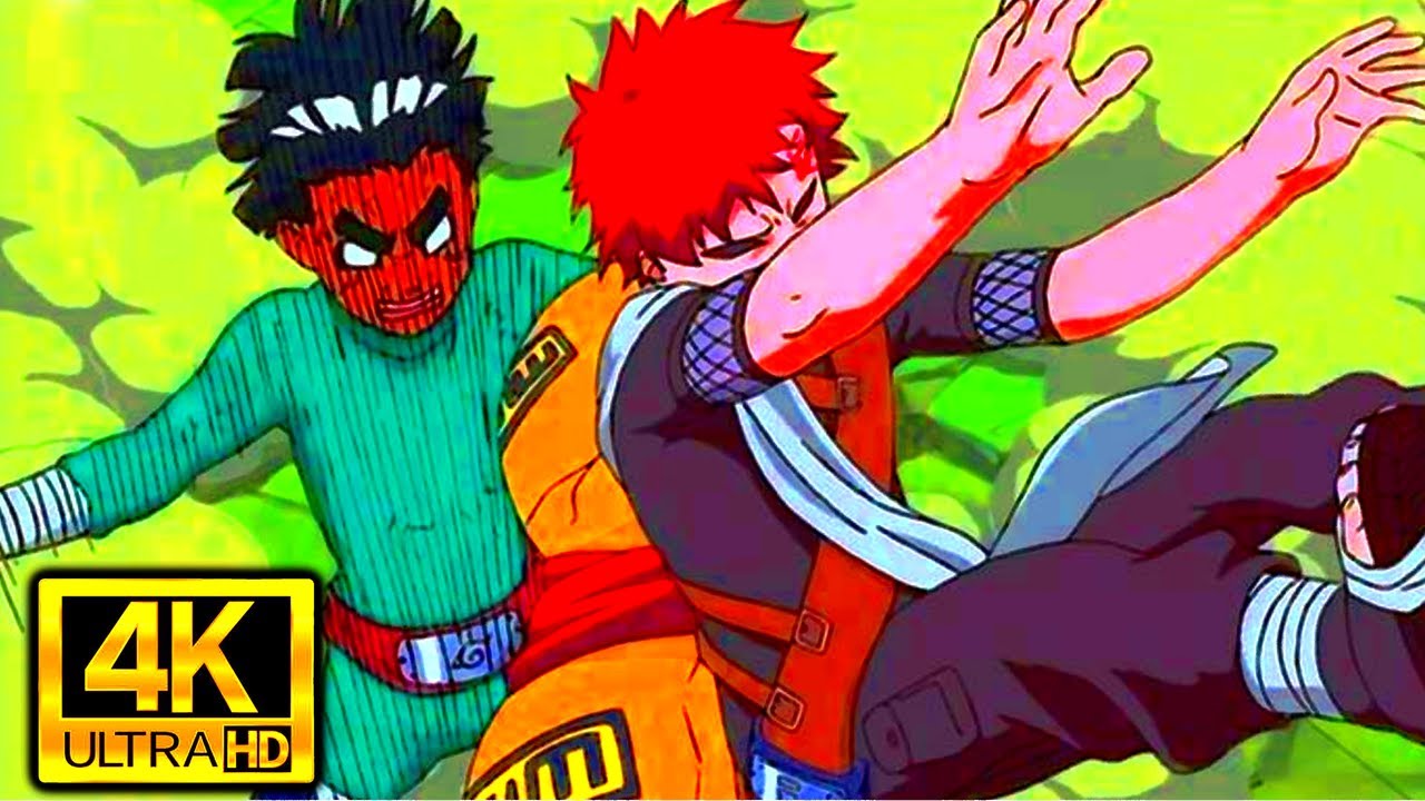 Rock Lee vs Gaara in Chunin Exams ENG DUB | 4k 60 FPS Naruto clips ...