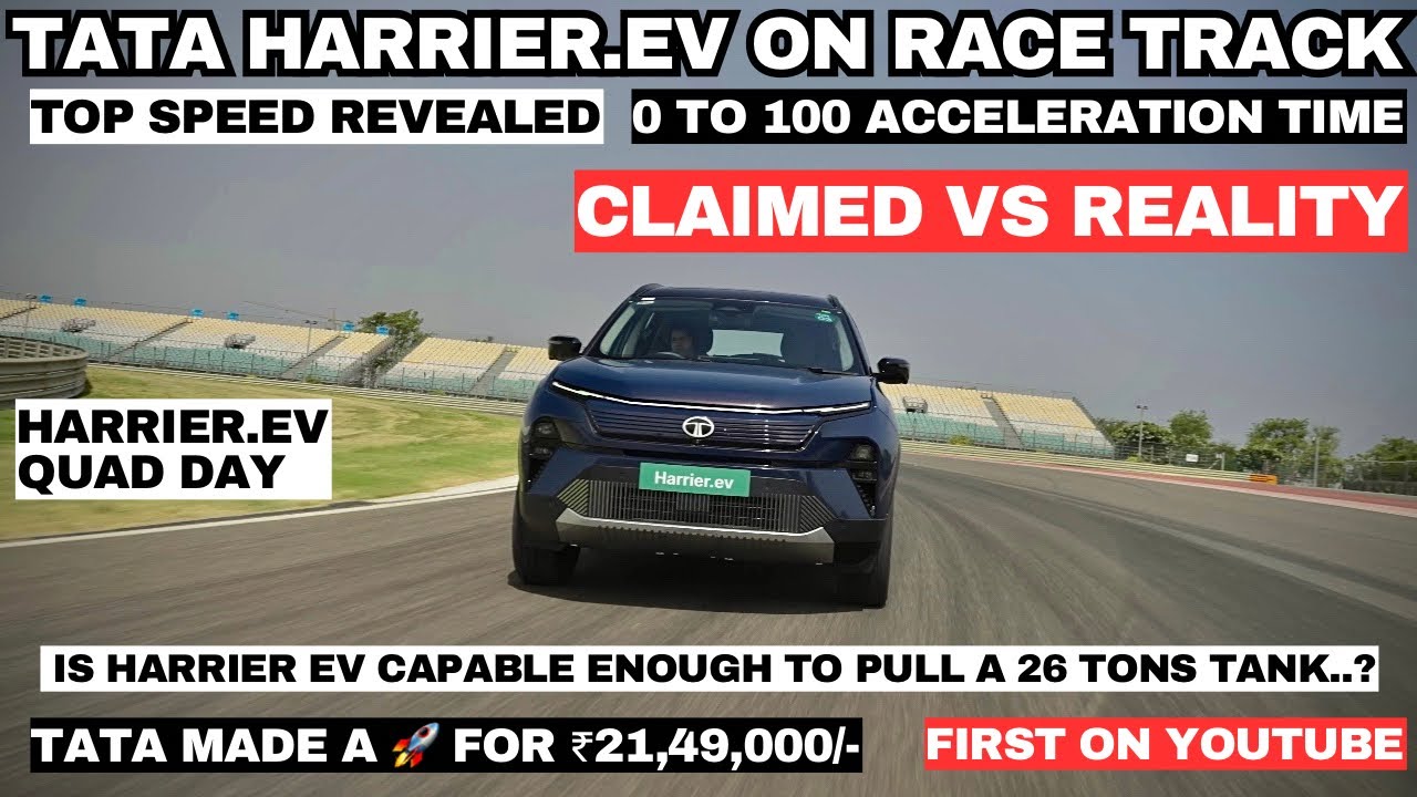 TATA HARRIER EV 0-100 acceleration, top speed, handling & power ...
