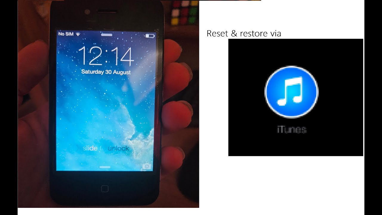 iPhone 4 reset and restore via itunes - YouTube
