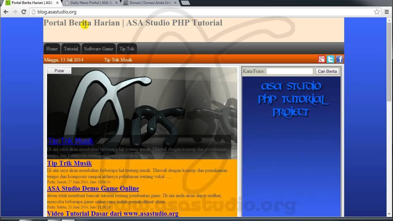 Membuat Web Portal Berita Harian Dengan PHP dan MySQL, Tutorial Preview - YouTube