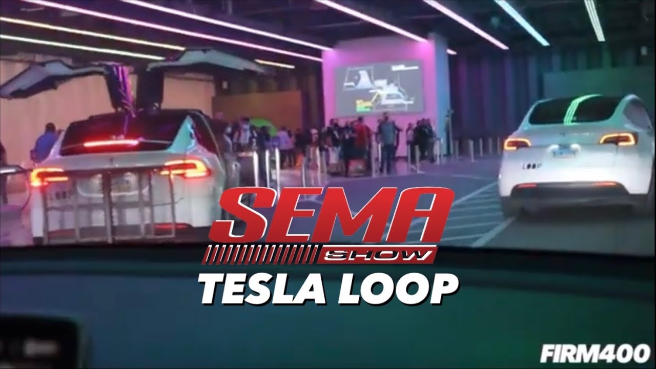 SEMA SHOW 2021 TESLA LOOP SHUTTLE PREVIEW - YouTube