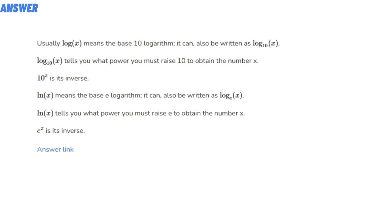 what-is-the-difference-between-log-and-ln-youtube