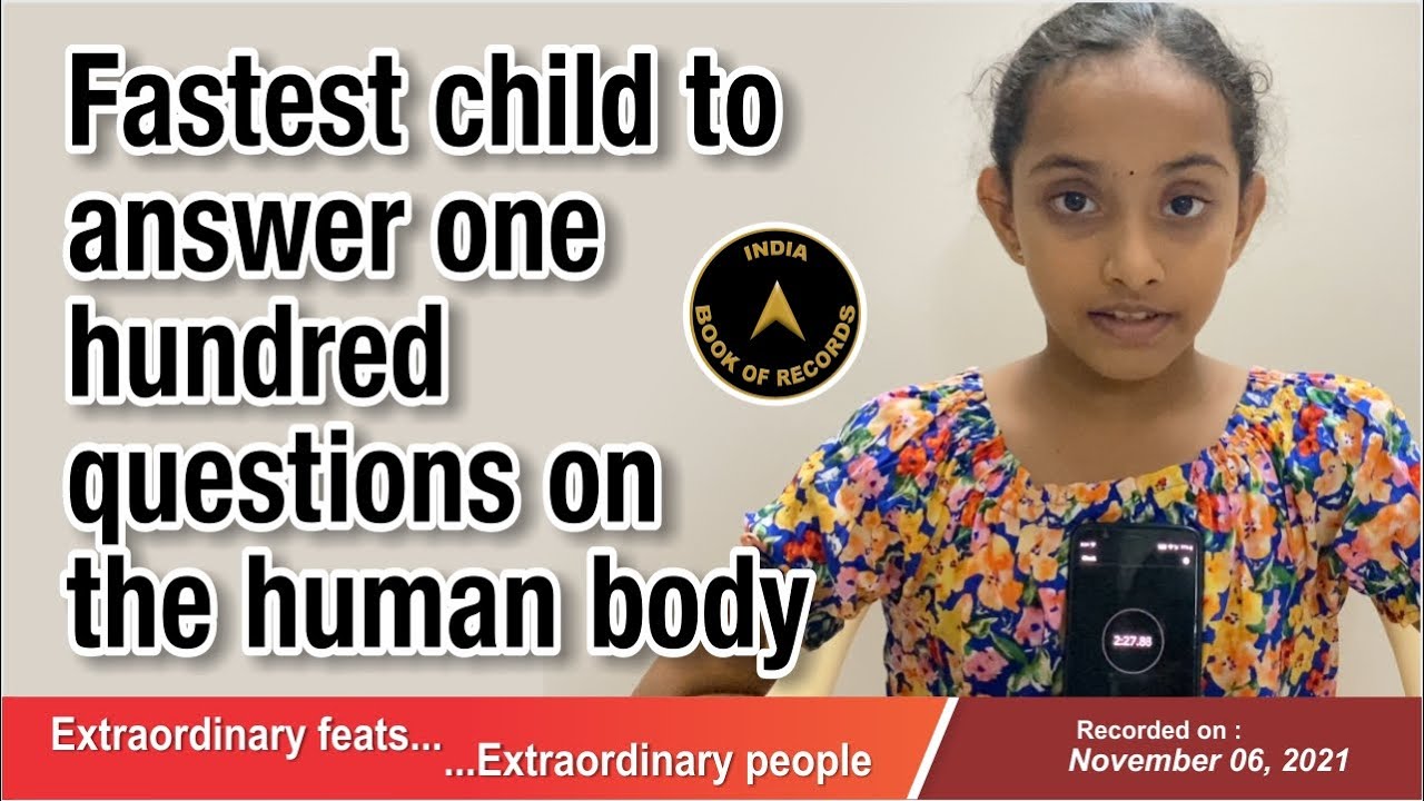 Fastest child to answer one hundred questions on the human body - YouTube
