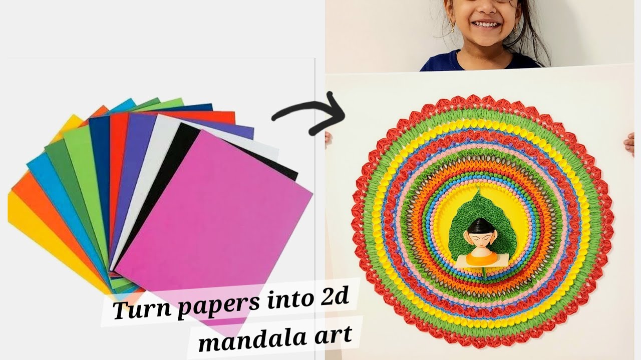 2d paper Mandala tutorial ! Mandala quilling paper art - YouTube