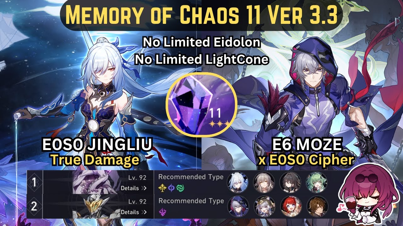 E0S0 Jingliu True Damage & E6 Moze x E0S0 Cipher | MOC 11 3 Stars | V3 ...