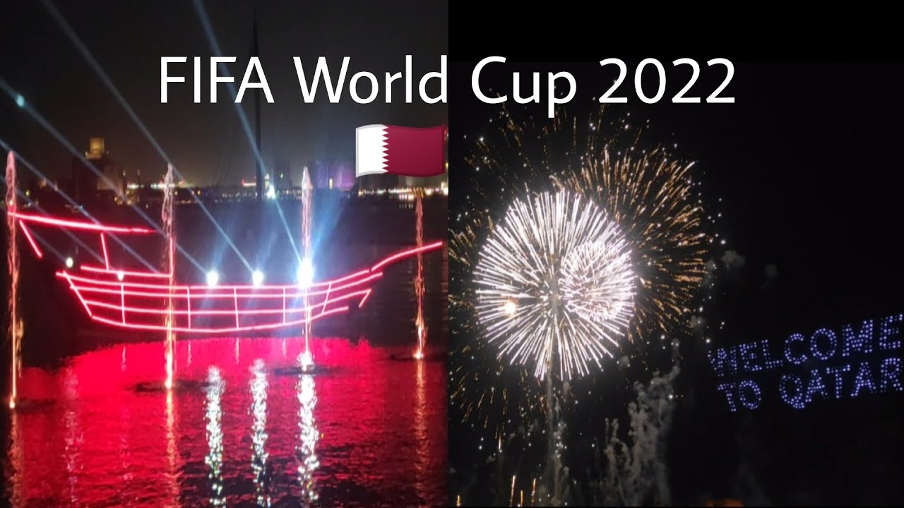 WATER SHOW, DRONE SHOW & FIREWORKS | FIFA WORLD CUP 2022 ⚽🇶🇦 | Sann DC ...