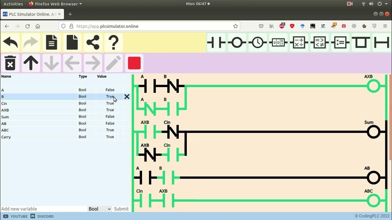 PLC Simulator Online - Full-Adder - YouTube