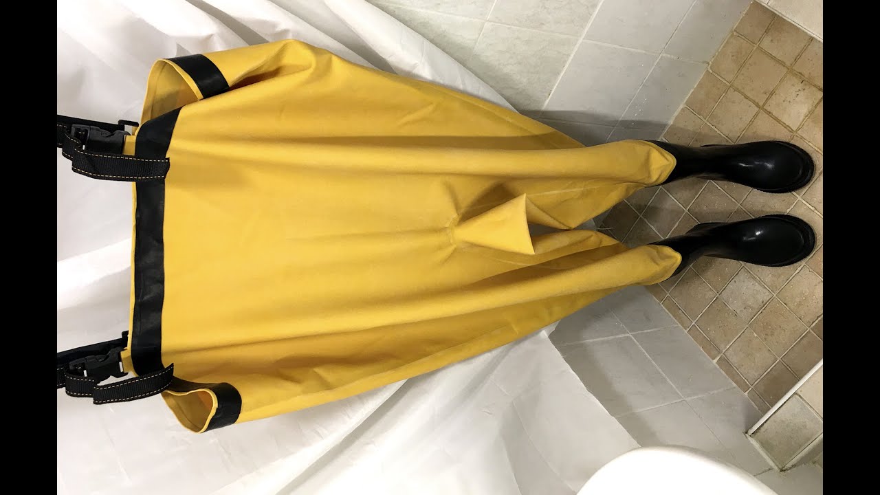 MEDIUM HEAVY PURE RUBBER SUPER SOFT UNLINED DARK YELLOW WADERS ...