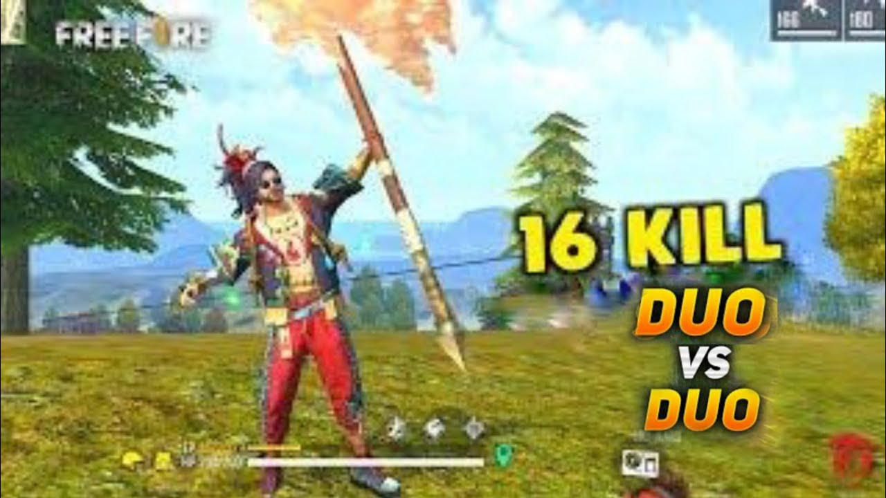 DUO VS DUO GAMEPLAY FREE FIRE 🔥 || 16 KILLS IN BR RANKED|| GRANDMASTER ...