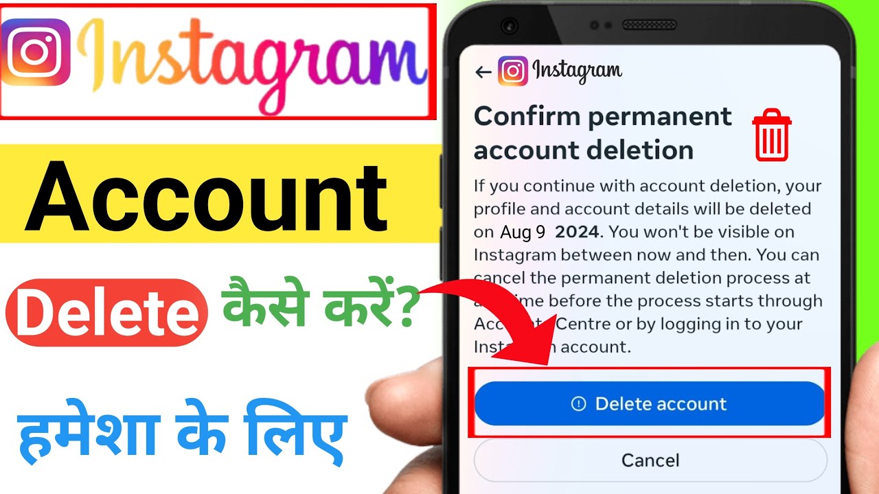 Instagram account delete kaise kare permanently | How to Delete Insta ...