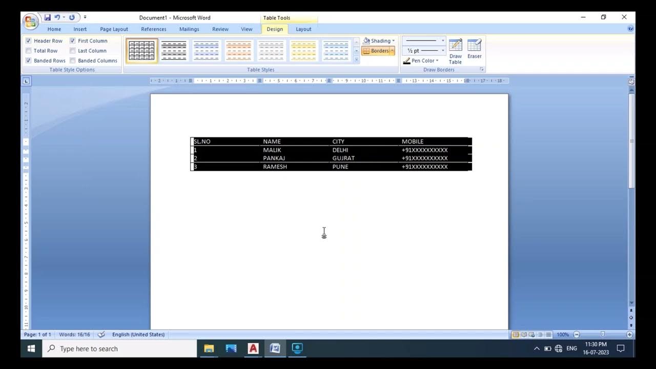 How to convert Text into Table Form in MS-WORD - YouTube