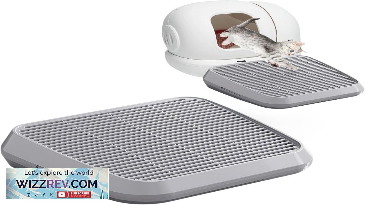Cat Litter Box Step with Litter Catcher Easy to Clean Accessory - YouTube