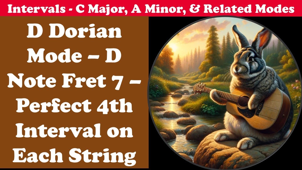 D Dorian Mode – D Note Fret 7 – Perfect 4th Interval on Each String 4 ...