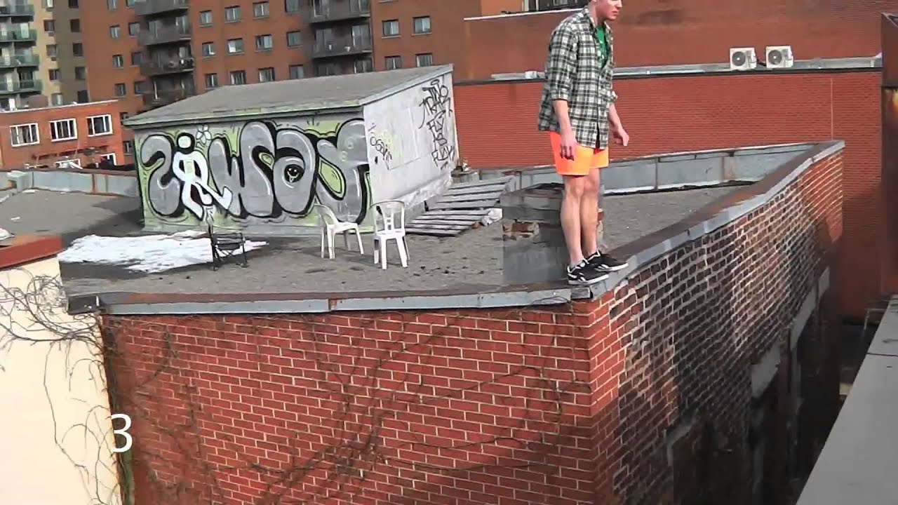 Parkour Fail - Guy Nearly Dies on Hightop Roof - YouTube