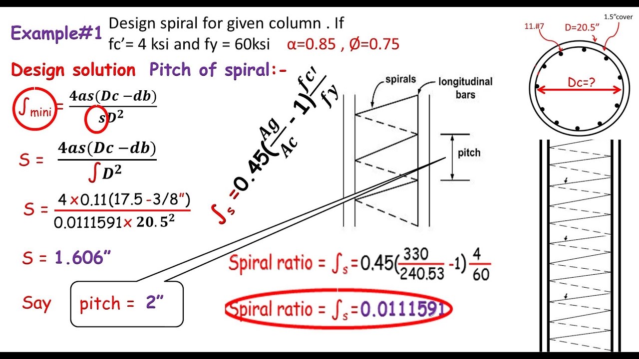 RCD Design Of A Spiral Reinforced Column YouTube