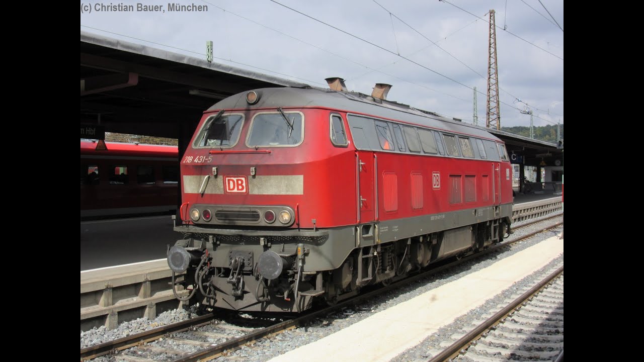 218 431 (Bh Ulm, 16V 4000 R40): Motorstart und rangieren - YouTube