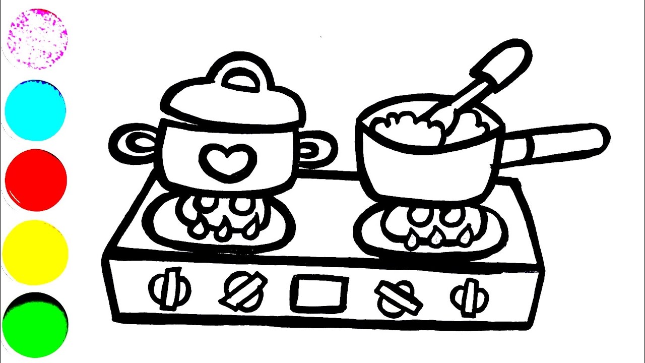 STOVE Drawing, Painting and Coloring for kids & Toddlers | How to Draw ...