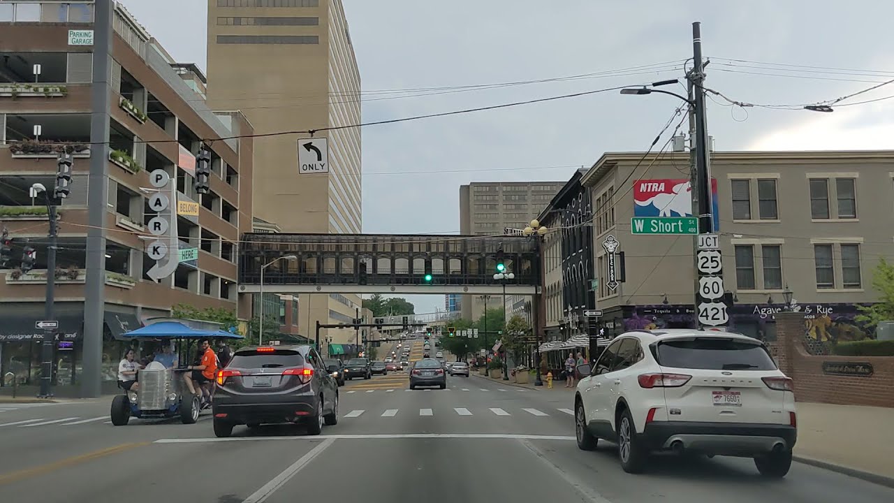 Lexington, KY weekend drive through busy downtown - YouTube