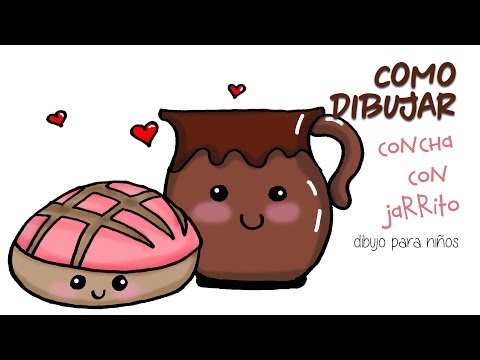 Como dibujar una concha y un jarrito / How to draw a concha