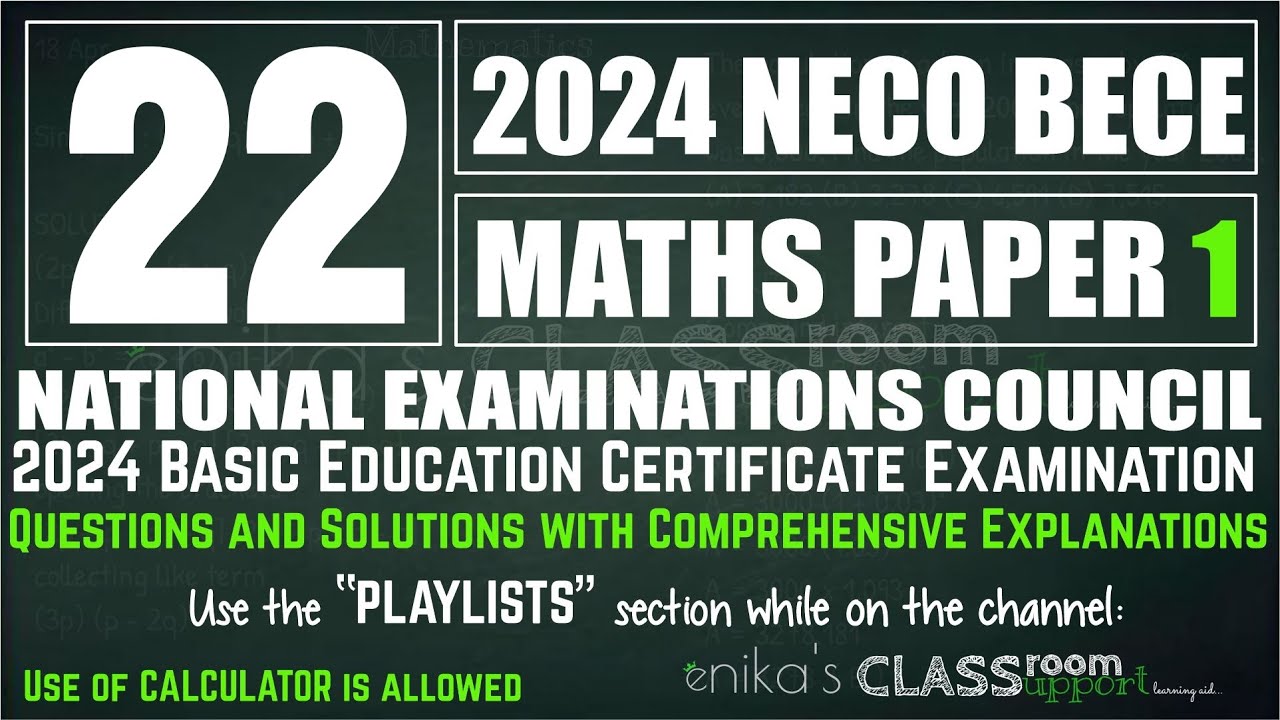 22, 2024 NECO BECE PAPER 1: SIMPLE INTEREST - YouTube