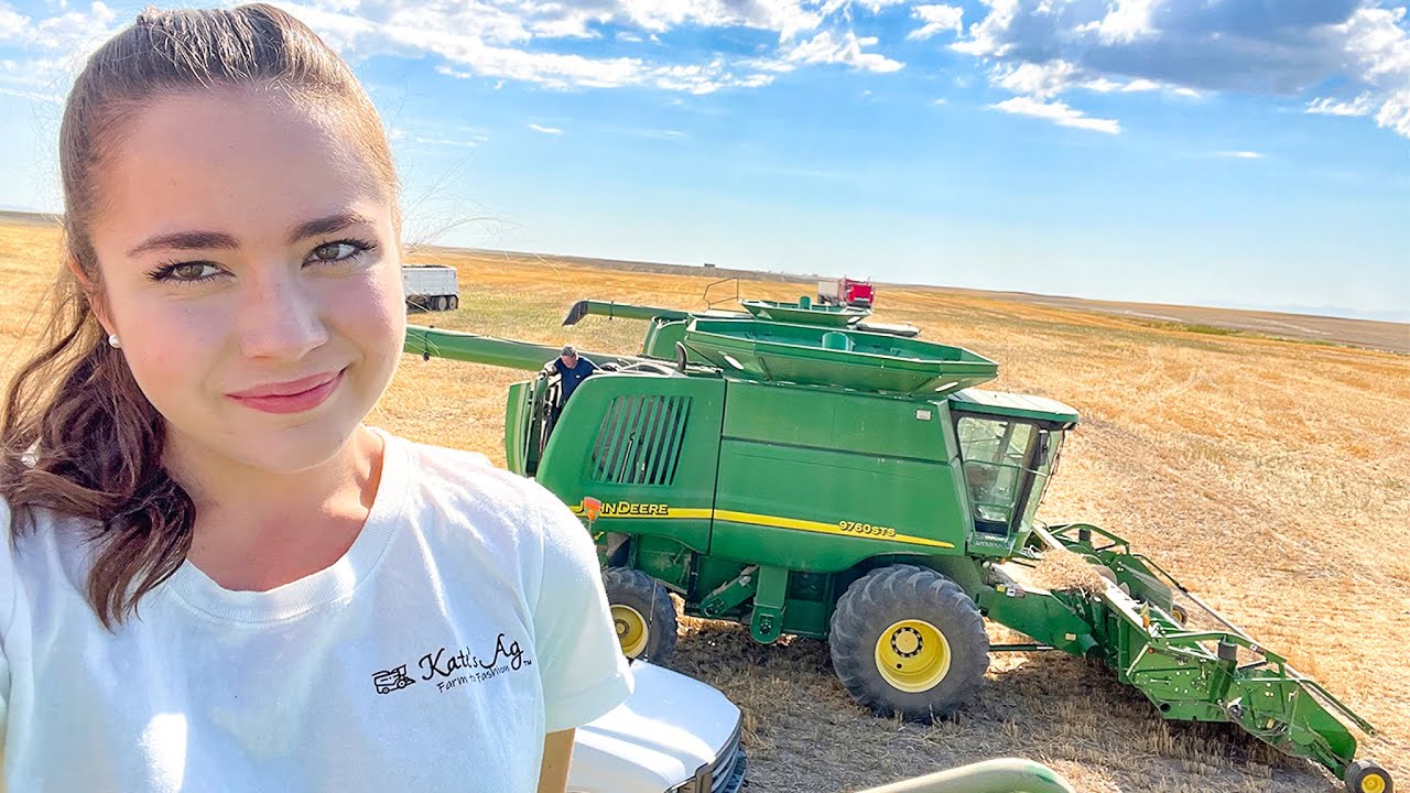Metal Stuck in Dad's Combine Tire!! Big Drought! Harvest 2022 | Kate's ...