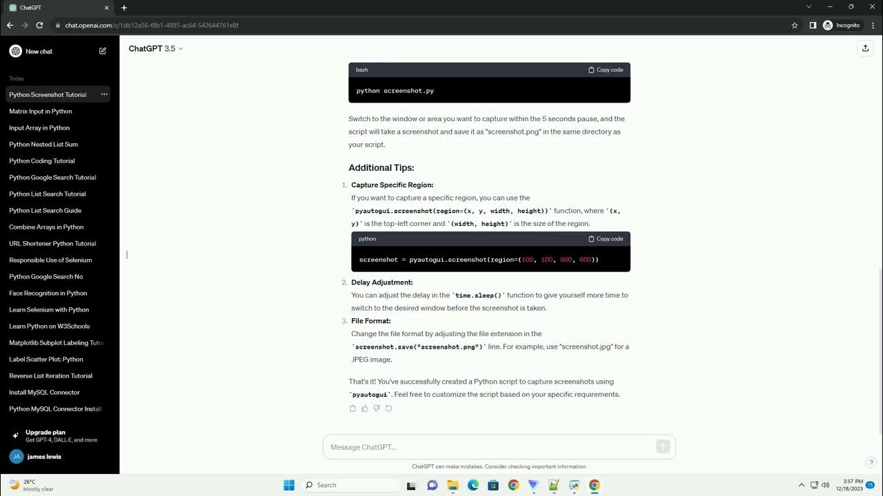 How To Take Screenshot Using Python Youtube