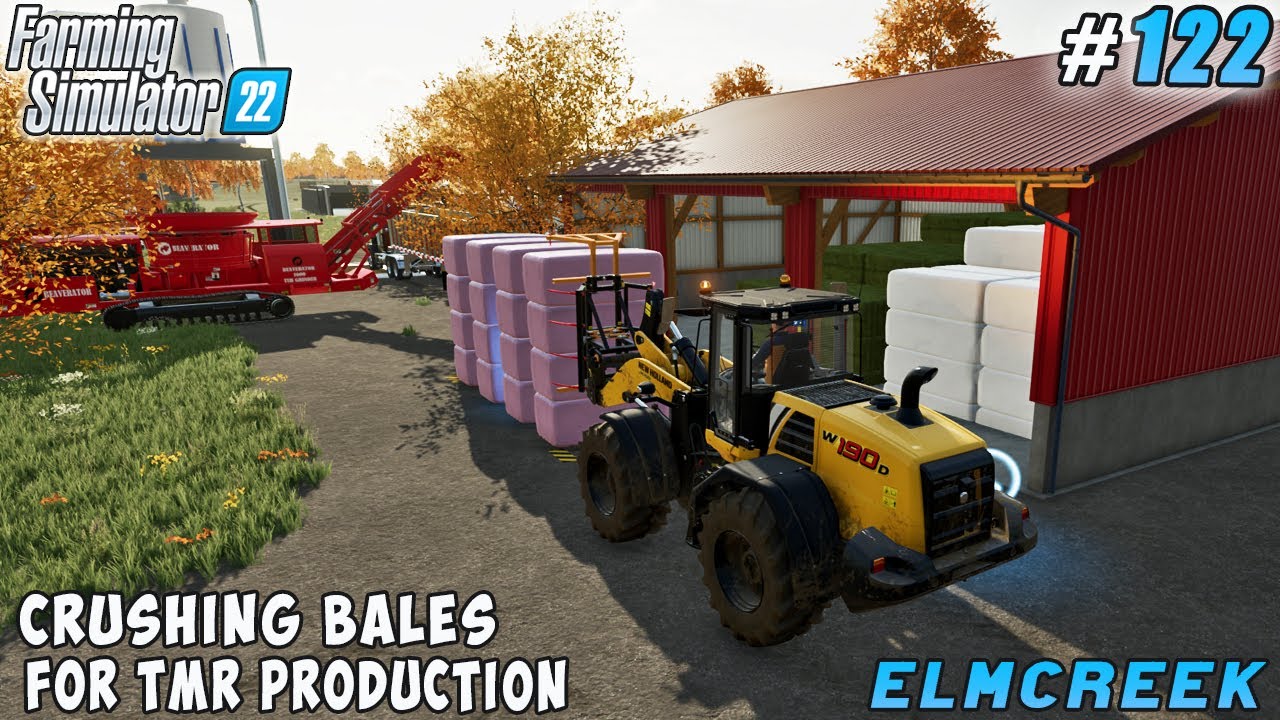 Working with bales for production of straw accessories and TMR ...