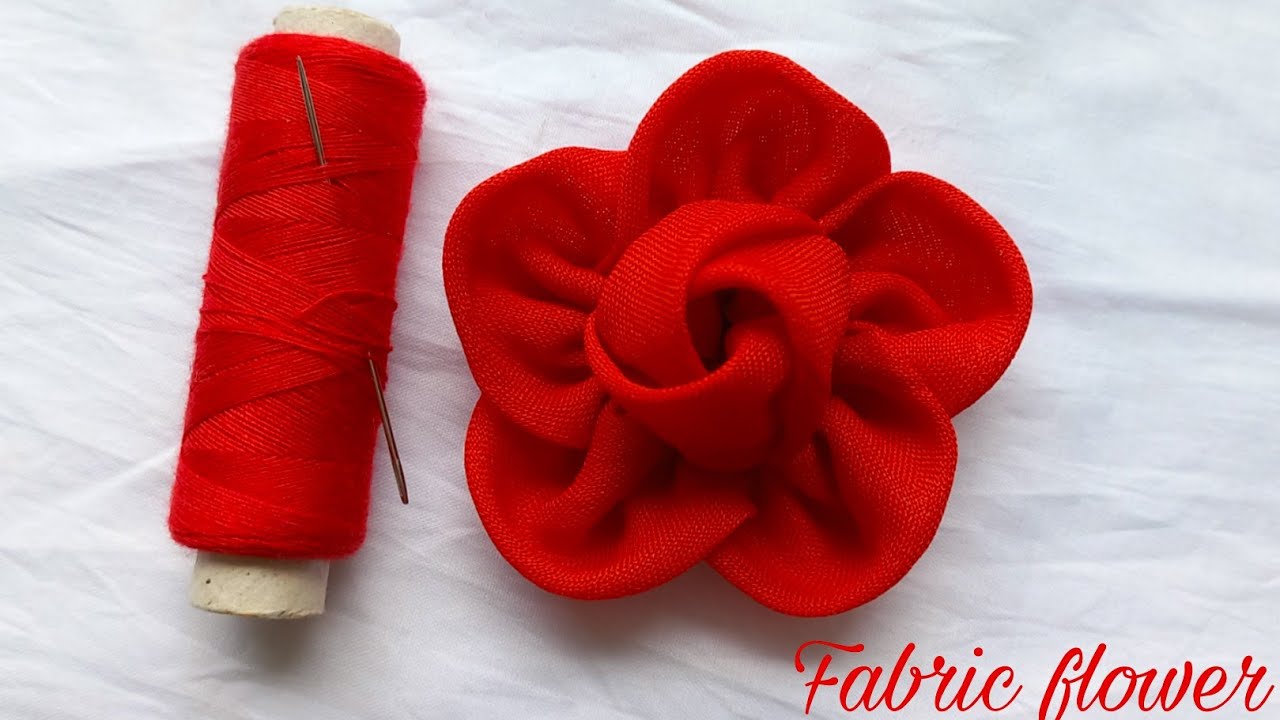 How to make an adorable fabric rose flower ~ in just 8 minutes! - YouTube