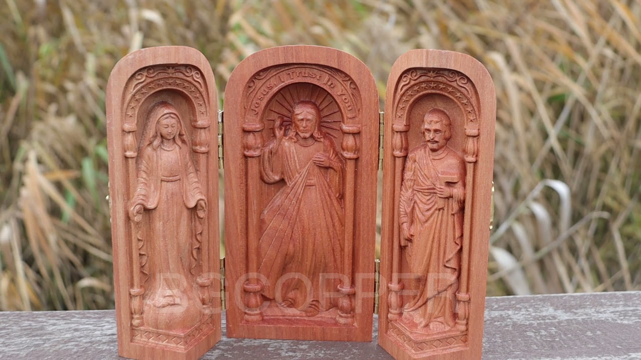 BGCOPPER Hand-carved Portable Church - Mini Christian Altar - YouTube