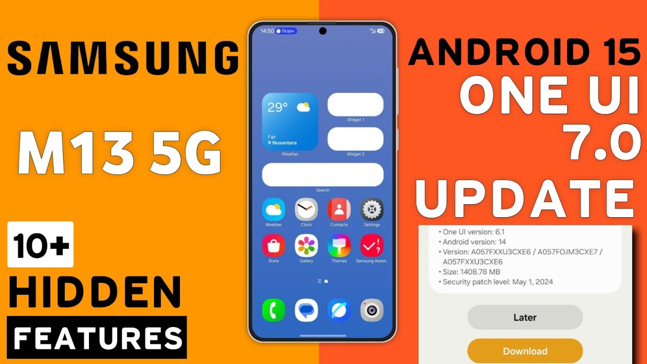 Samsung M13 5G : OneUI 7.0 Android 15 Update🔥| 10+ New Features | New ...