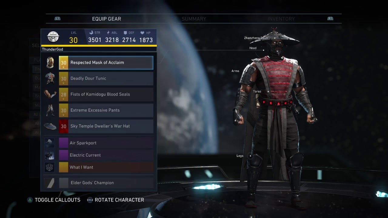 Injustice 2- Raiden legendary Gear Showcase - YouTube