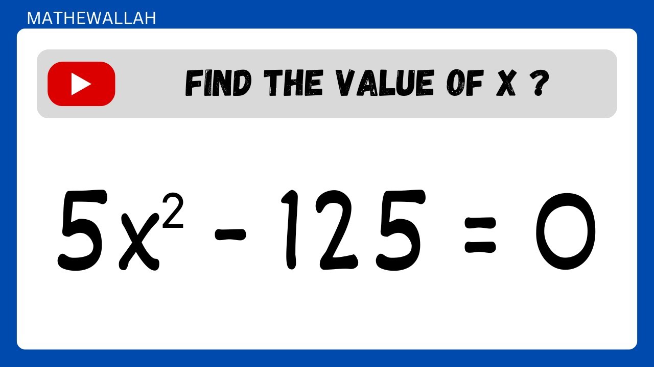Basic Math Important Question || Olympiad Math || Find X || Math - YouTube