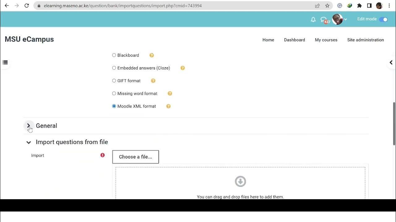 UPLOADING QUESTIONS TO THE QUESTION BANK AND IMPORTING THEM TO THE QUIZ ...