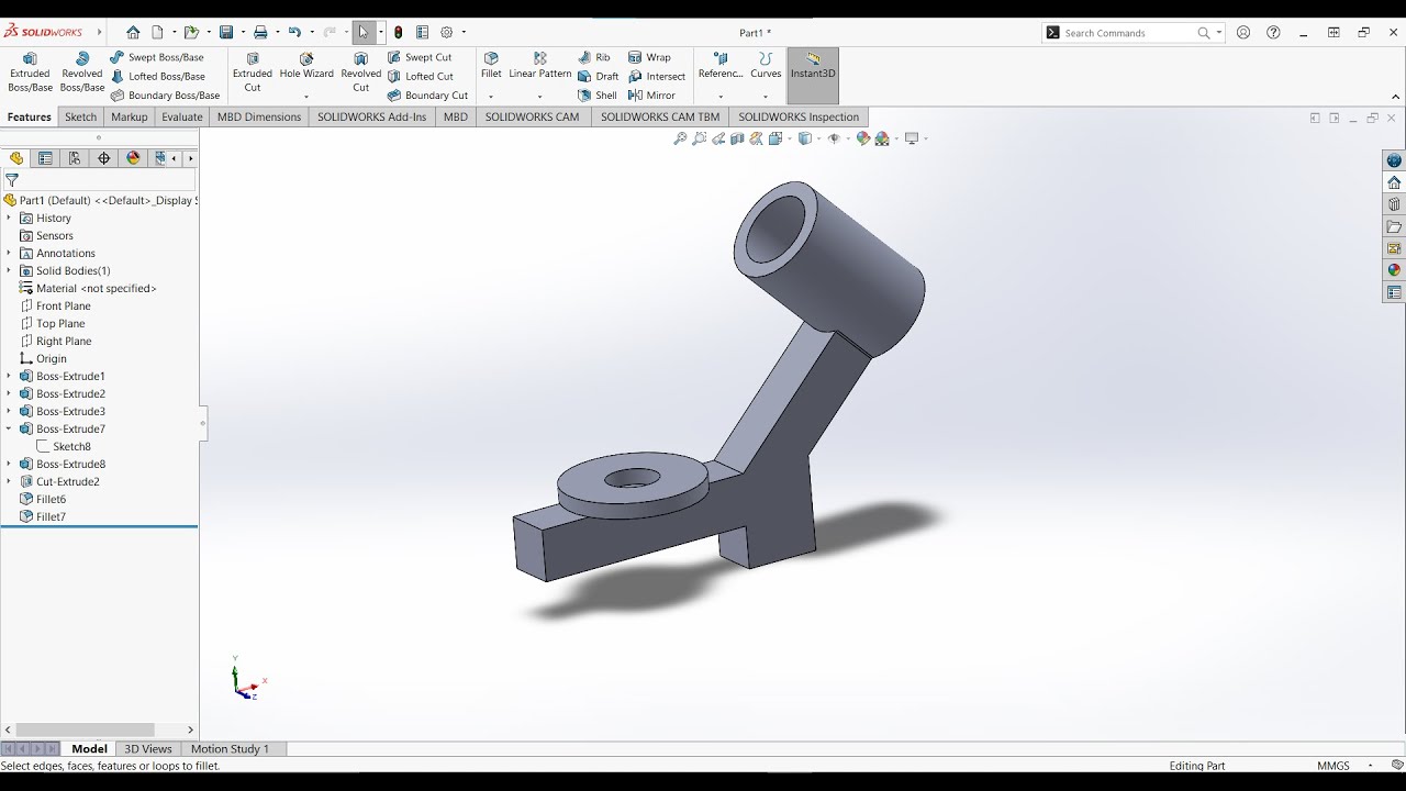 Solidworks beginner exercise 5 - Cad/Cam - YouTube
