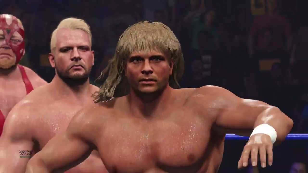 Barry Windham, Dustin Rhodes, Ricky Steamboat vs. The Hollywood Blonds ...