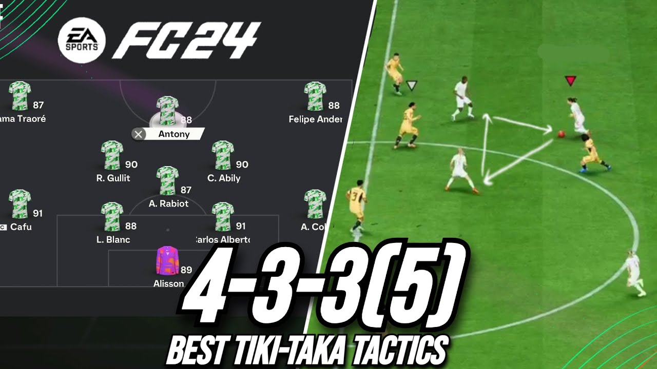 THE BEST TIKI-TAKA FORMATION! Best 433(5) Custom Tactics EA FC 24 - YouTube
