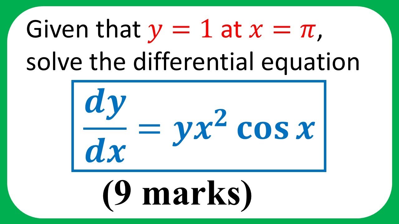 Solving Differential Equations - Integration (Year 2) - Edexcel A Level ...