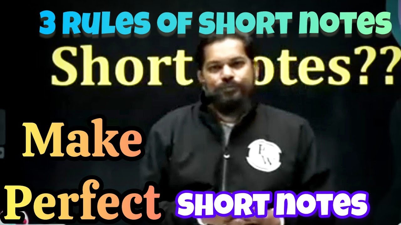 Short Notes Making Tips||How to make Perfect Short notes by Pankaj sir ...