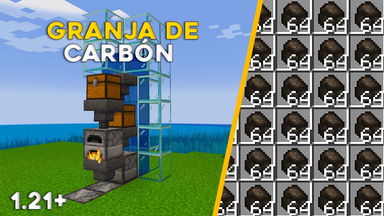 Cómo Hacer una GRANJA DE CARBÓN (Fácil) en Minecraft 1.21.51 | Java ...
