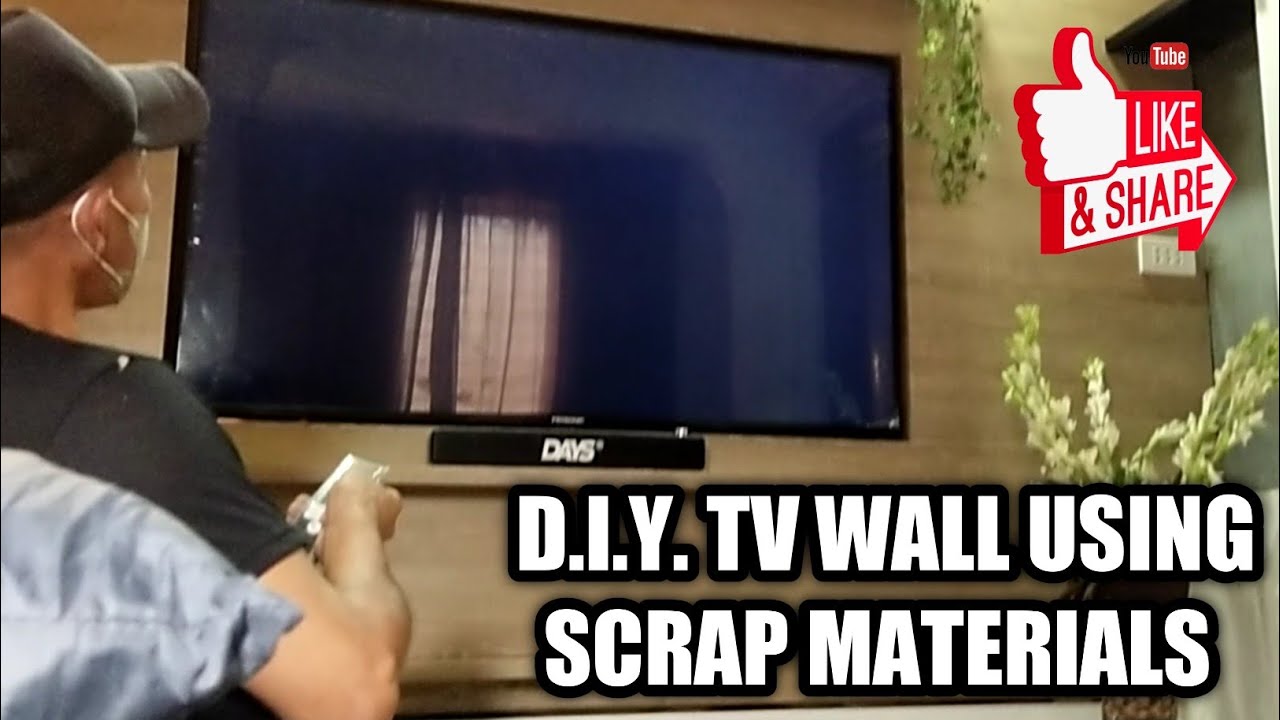 D.I.Y. TV WALL USING SCRAP MATERIALS - YouTube