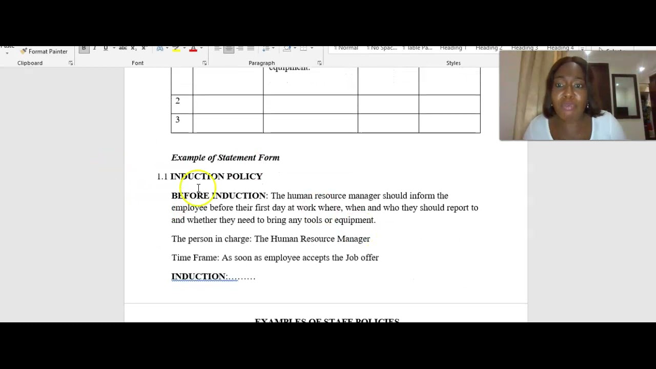 EMPLOYEE POLICY MANUAL RECORDING - YouTube