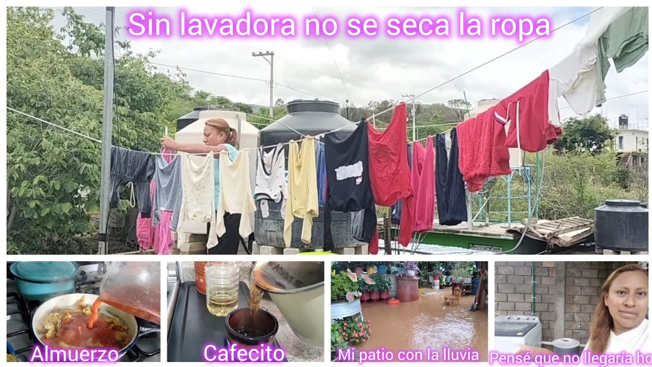 Lavando a mano 🧺🧼+ almuerzo 🍽️,la ropa no se seca🥺👚👗 - YouTube