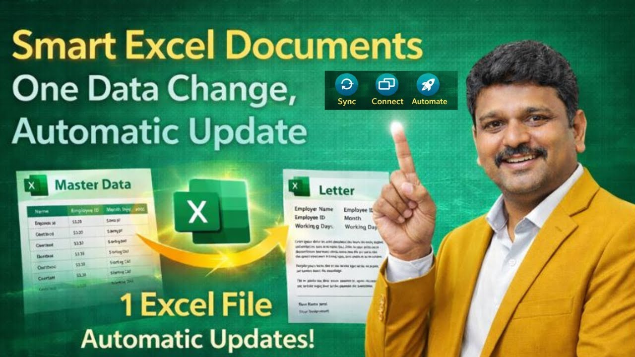 Excel Basics Part 3 | Smart Excel Documents | One Data Change, Auto ...