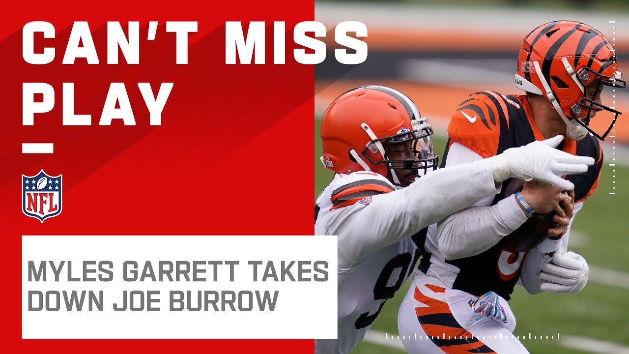 Myles Garrett Hunts Joe Burrow Down - YouTube